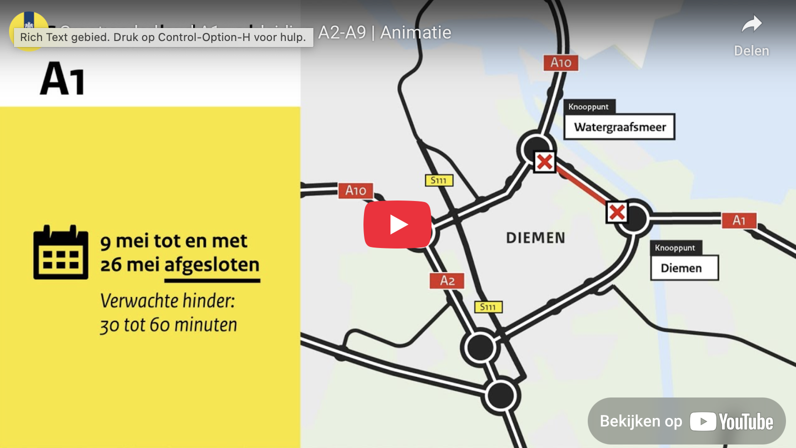 Groot onderhoud A1: omleidingen via A2 en A9 | Breikers